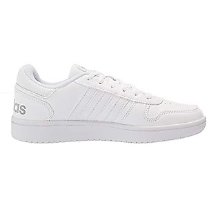 adidas womens Hoops 2.0 Sneaker, White/White/Grey, 11 US