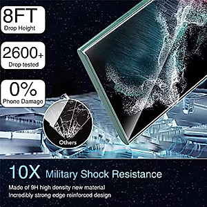 Milomdoi [6 in 1 [New Upgrade] 3 Pack Full Coverage UV Tempered Glass Screen Protector for Samsung Galaxy S22 Ultra 5G with 3 Pack Camera Lens Protector Fully Support Fingerprint S Pen Case Friendly