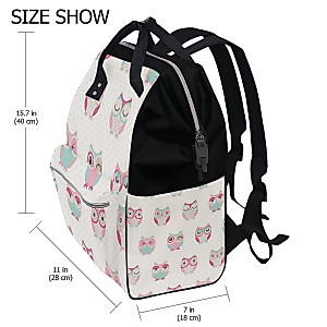 MAPOLO Owls Diaper Backpack Large Capacity Baby Bag Multi-Function Nappy Bags Travel Mom Backpack for Baby Care…