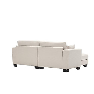 Reversible Modular Sectional Sofa Cloud Couch Convertible Corner Sofabed Daybed with 2 Movable Ottoman and Storage, Oversized Comfy Corduroy Upholstered Lounge Sofá Bed for Living Room, Apartment