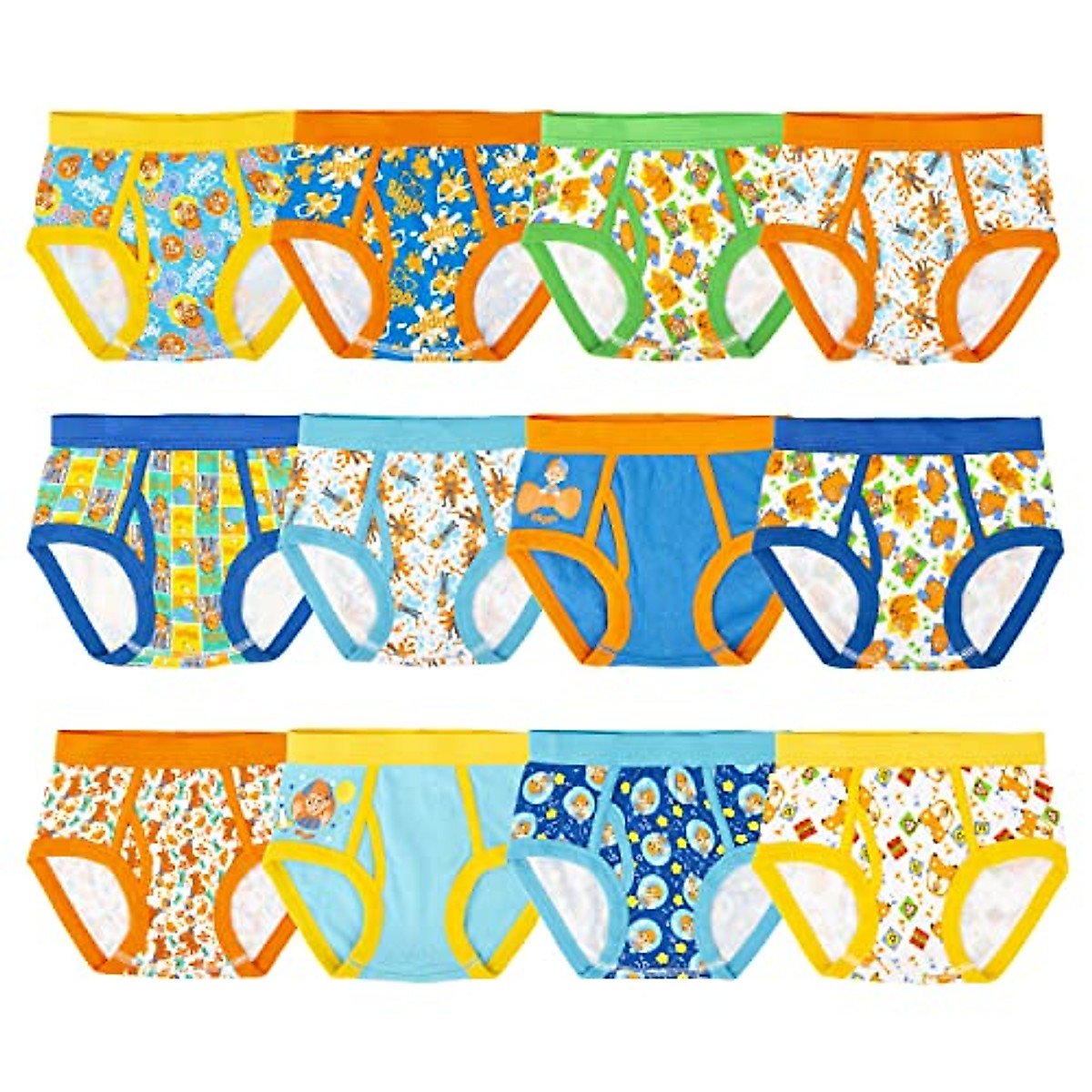 Blippi Boys' Exclusive 12-Days Advent Box of Surprise Underwear Pack Makes Potty Training Fun with Stickers, 2/3T, 4T and 5T, 12-Pack