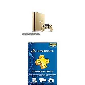 PlayStation 4 Slim 1TB Gold Console + 12 month PlayStation Plus