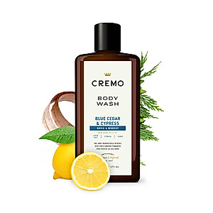 Cremo Rich-Lathering Blue Cedar & Cypress Body Wash, A Woodsy Scent with Notes of Lemon Peel, Cypress and Cedar, 16 Fl Oz (2-Pack)