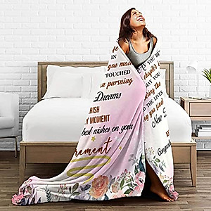 JOPJOLIW Retirement Gifts for Women, Happy Retirement Throw Blanket 60" x 50", Retirement Gifts for Retired Coworker Teacher Nurse Suitable for All Season