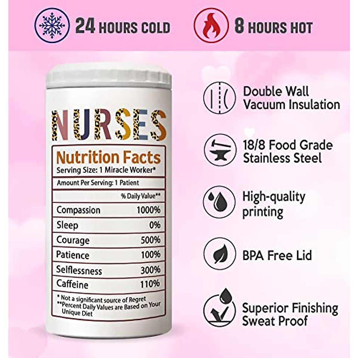 Nurse Gifts for Women, Gifts for Nurses Women - Nurse Accessories For Work - Nurse Gifts for Birthday, Nurses Week, Appreciation Week, Graduation - Nurse Present, Nurse Tumbler Can Cooler 16 Oz