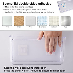 NiHome Acrylic Wall Mount Storage Container 2PCS Cabinet Organizer 8.66x4.72x2.16 Inch Clear Plastic Kitchen Panty Bathroom Storage Cabinet Door Organizer (Clear)