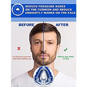 24 Pack Mask Liners Full Face Reusable Soft Mask Covers Reduce Air Leaks and Blisters Washable Cushion Covers Compatible with Most Full Face Masks (Blue)