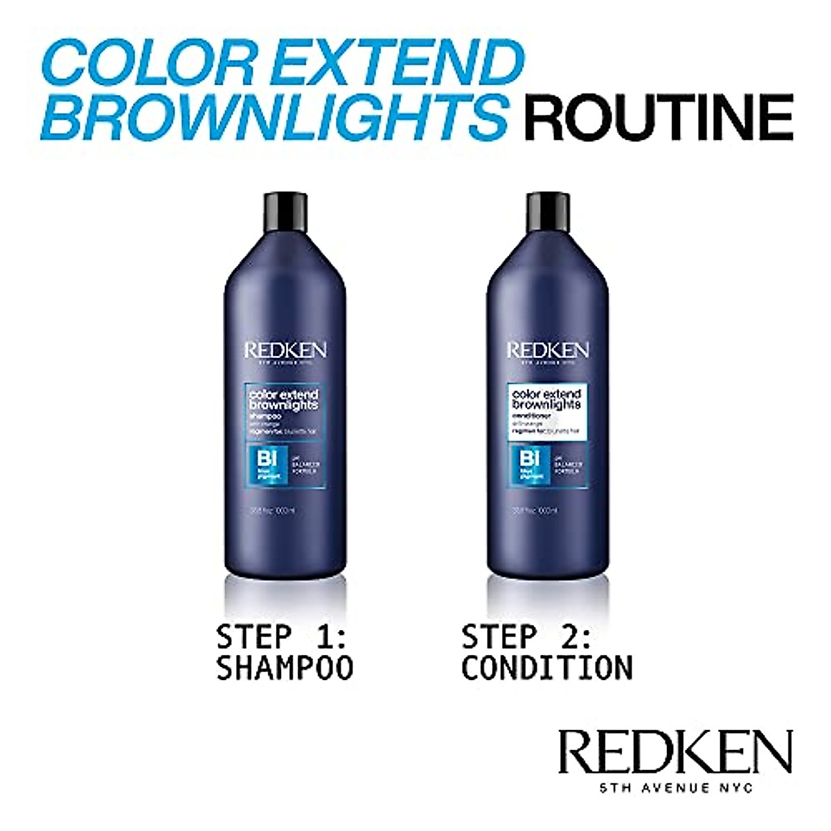 Redken Color Extend Brownlights Blue Conditioner | Hair Toner For Natural & Color-Treated Brunettes | Tones Hair & Removes Brass , 33.8 Fl Oz