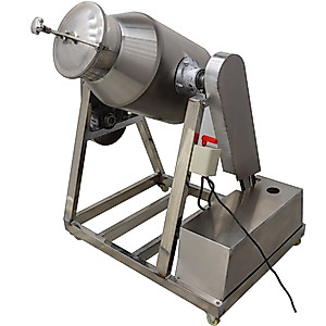 HayWHNKN 60L Dry Powder Mixer Blender Drum Particle Blender Mixing Machine 360°Rotation Metal Metallurgy Powder Blender for Feed Particle Granual 110V 2.2kw