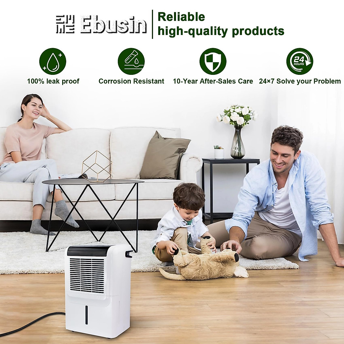 12FT Dehumidifier Drain Hose with 3/4 Inch FHT Connector, featuring Rust-Resistant Brass Fittings for Leak-Proof Connection, Perfectly Compatible with Most Dehumidifier Brands(7 Length Options)