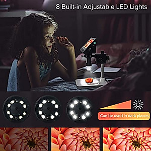 Coin Microscope, Dcorn 4.3 Inch LCD Digital Microscope with 32GB TF Card 10X-1000X Magnification Video Camera Handheld Microscope for Coin Observation/PCB Soldering, Windows Compatible