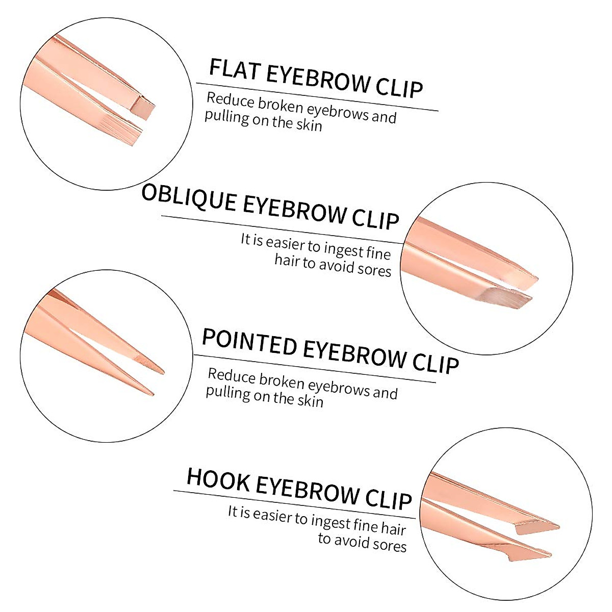 Best Eyebrow Tweezers Set – Professional Stainless Steel tweezer With Travel Case (4-Piece) – Precision Tweezers For Ingrown Hair, Facial Hair, Splinter, Blackhead And Debris Remover – EMEOW