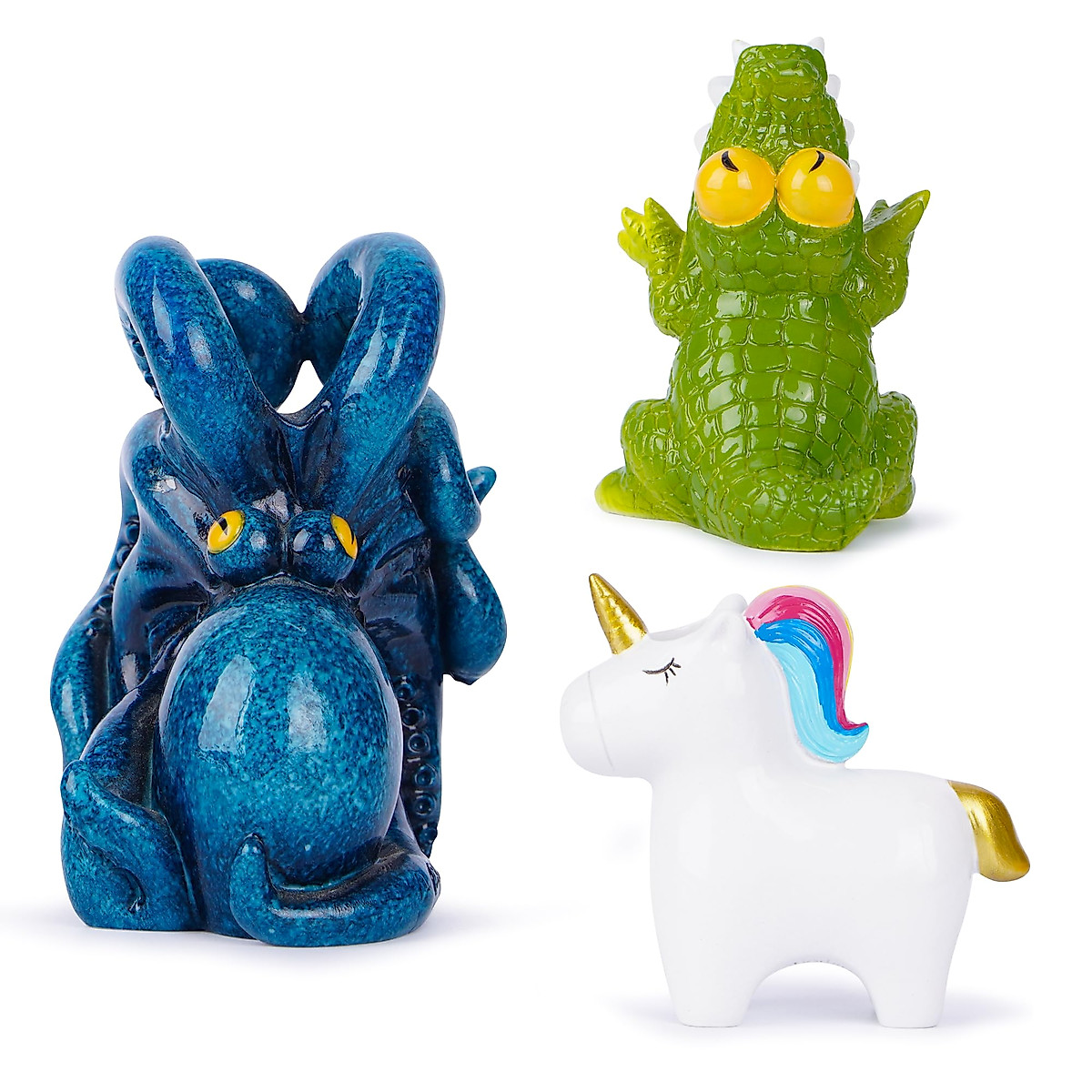 Hodao Toothbrush Holder for Kids, Resin Pencil Holder, Animal Toddler Single Tooth Brush Stand for Vanity Countertop, Office,Tooth Brushing Holder & Bathroom Accessories Decor (Blue Octopus)