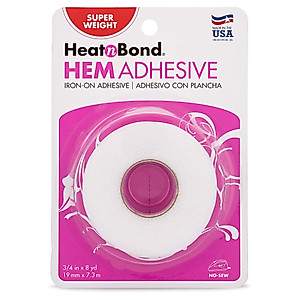 HeatnBond Hem Iron-On Adhesive, Super Weight, 3/4 Inch x 8 Yards, White