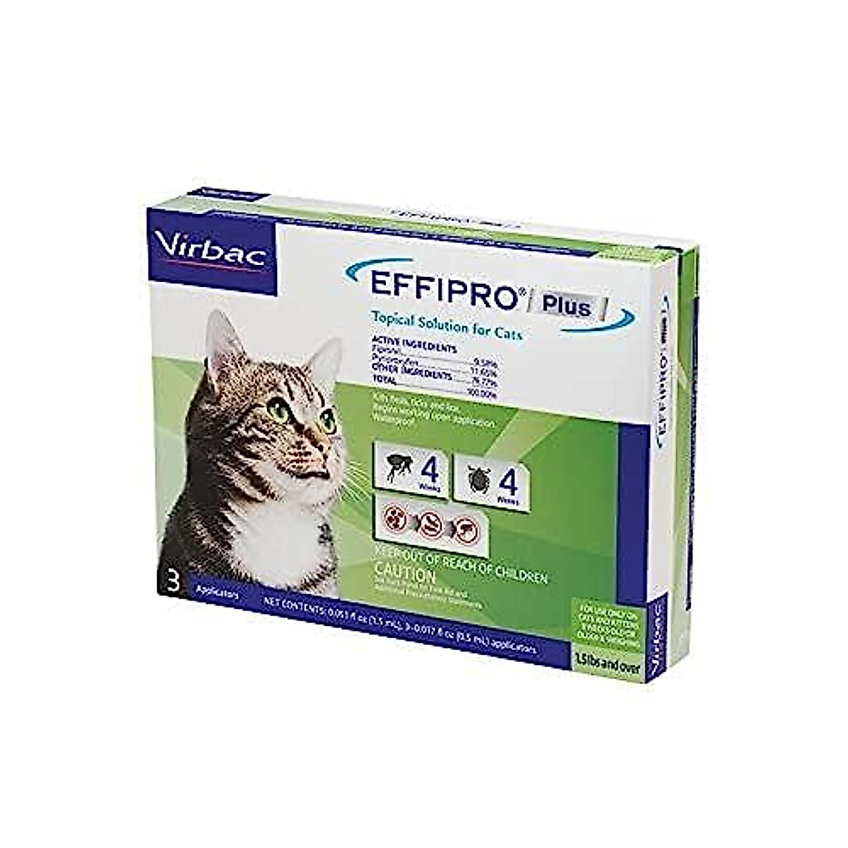 Virbac Effipro PLUS Topical Solution For Cats, 3 Month Supply
