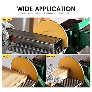 Shawya 100 PCS 6 Inch Gold PSA Sanding Discs 80 Grit Self Adhesive Sticky-Back Sandpaper for DA Sander Automotive Car Paint Woodworking Wood Metal Finishing