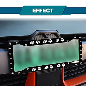 Paw Print License Plate Frame - 2 Pcs Personalise Aluminum Car License Plate Cover Dog Paw License Plate Holder, 4 Pieces Paw Valve Stem Caps, 2 Pieces Paw mat