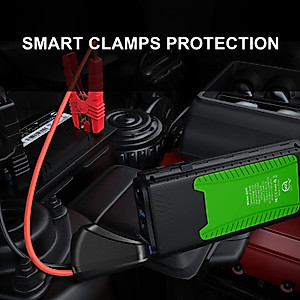 Car Battery Jump Starter, SUHU 1500A Peak 18000mAh Safe Lithium Car Battery Starter, 12V Car Auto Battery Booster (Up to 7L Gas/5.5L Diesel Engine) with QC 3.0 Fast Charge, 2*USB Port &LED Flashlight