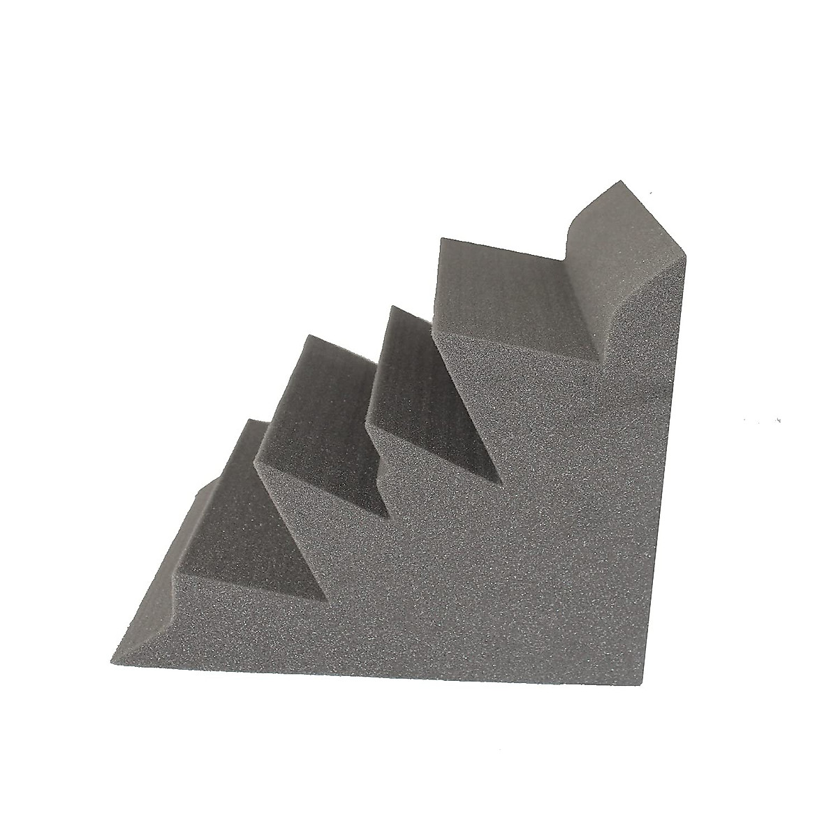 Acoustic Foam XL Bass Trap Studio Soundproofing Corner Wall 12" X 12" X 12" (4 PACK) - Color: Charcoal