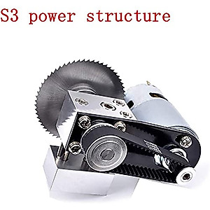 TOPCHANCES Mini Hobby Table Saw, Upgrade Table Saws Woodworking Desktop DIY Acrylic PCB Desktop Crafts Cutting Machine with Power Supply 63mm HSS Circular Saw Blade