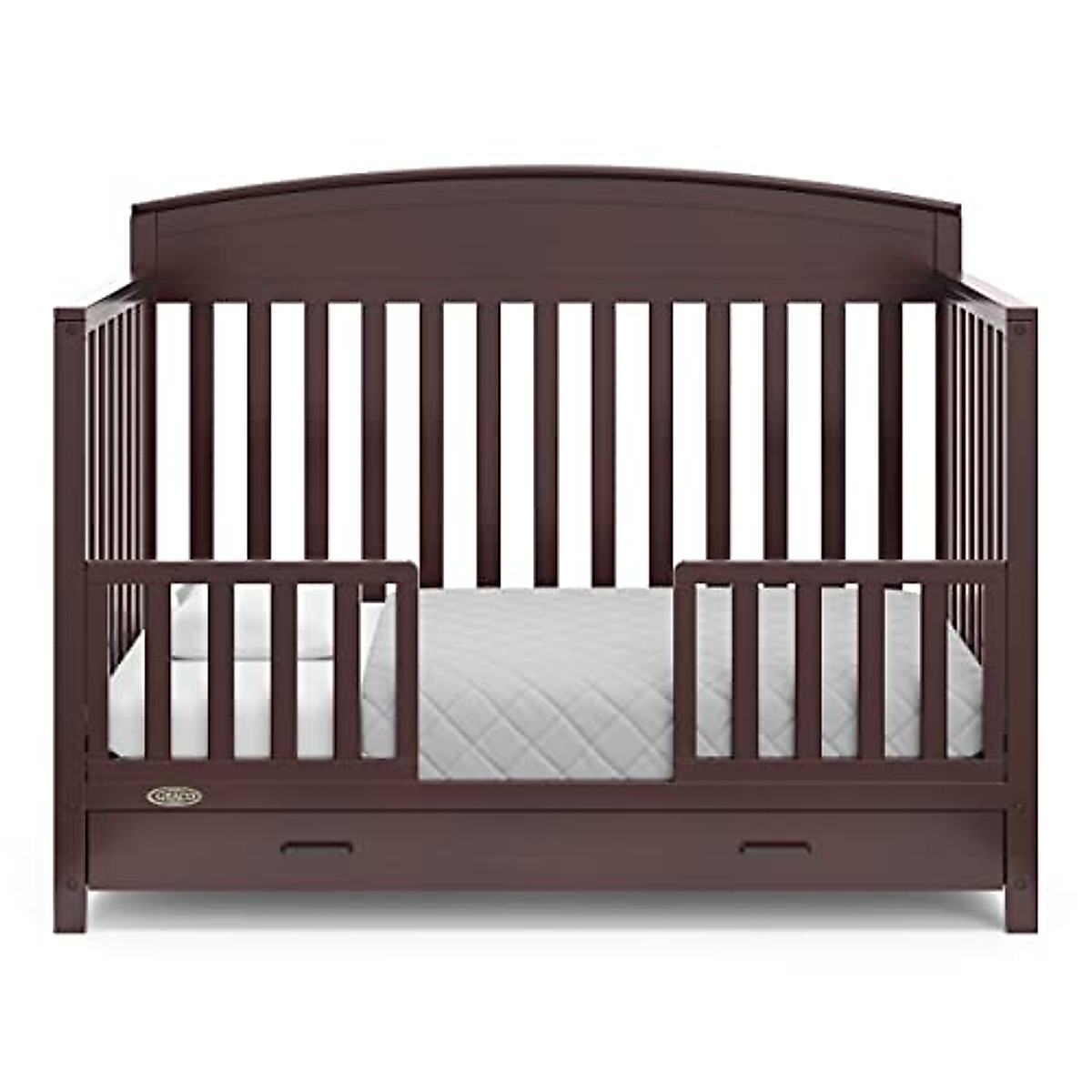 Graco Benton 5-in-1 Convertible Crib with Drawer (Espresso) - Converts from Baby Crib to Toddler Bed, Daybed and Full-Size Bed, Fits Standard Full-Size Crib Mattress, Adjustable Mattress Support Base