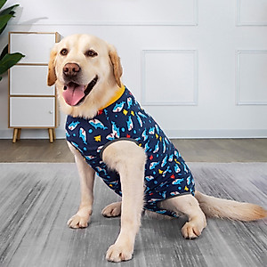kzrfojy Dog Surgery Recovery Suit Dog Onesie Dog Bodysuit Surgical Suit for Female (Not Need Roll It Up to Go Potty for Male Dogs) Spay Post Healing Neuter After Surgery Suits