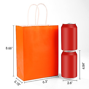 XPCARE 100 Pieces Paper Gift Bags, Kraft Paper Party Favor Bags Bulk with Handles for Kids Birthday, Baby Shower, Crafts, Wedding, Party Supplies (6 Colors)…