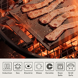 Made In Cookware - Carbon Steel Griddle - (Like Cast Iron, but Better) - Professional Cookware - Crafted in Sweden - Induction Compatible