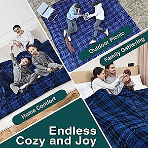 UltraCozy Big Huge Oversized Blanket, 120x120 in Oversized Blanket, Double Sided Flannel, Weighted Fleece Blanket for Bed, Couch Throw, Super Soft Cozy, Machine Washable