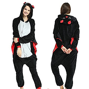 Unisex Adult Homewear Animal Pajamas Flannel One-pieces Pajamas Cosplay Kigurumi Onesie(bat(L))