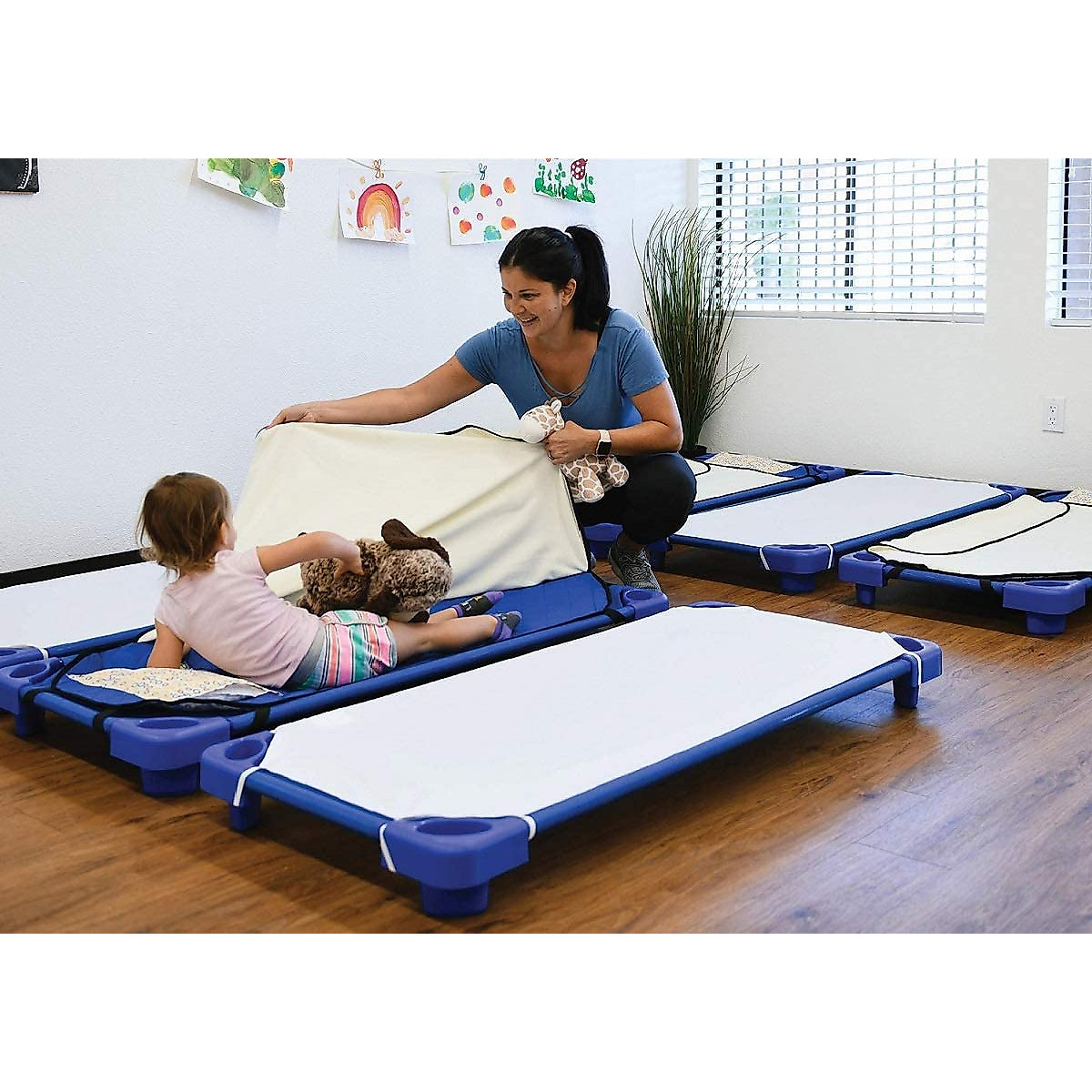 Daycare Cot Sheets for Toddlers-Rest Time Daycare Sheets-Daycare Cot Sheets with Corner Elastic Loops Size Perfect for Preschool and Daycare-Pack of 12 Daycare Cot Sheets Elephant Grey-23 W x 52" L