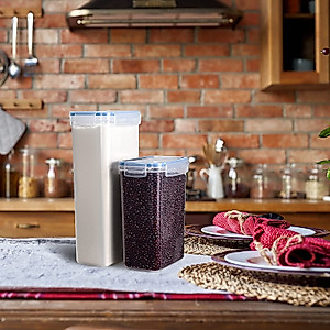 Eocooyar Airtight Food Storage Containers Set-16 PCS-Plastic BPA Free Kitchen Pantry Organization Storage Containers with Lids for Cereal, Flour and Sugar, Include Labels and Marker, Blue