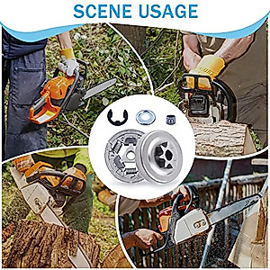 Adefol Chainsaw 3/8" -7T Spur Clutch Drum Sprocket Bearing 5pcs Kit for Stihl MS391 MS311 Replacement Parts with Needle Bearing Clutch Washer E-Clip