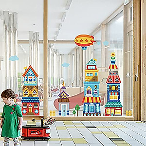 Kids Room Decor Cartoon Cute Wall Stickers House Nursery Playroom Decoration Sticker for Living Room Kindergarten Room, Children self-Adhesion Wall Stickers(6pcs) Large Size Baby Rooms Wall Decal