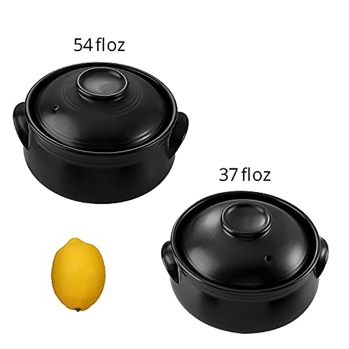 TIKUSAN Korean Ceramic Cooking Hot Pot Dolsot Bibimbap Stone Bowl, Korean Soup Food Earthenware with Lid 1.7 quarts