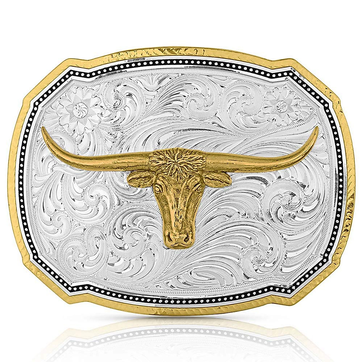 Montana Silversmiths Western Lifestyle Texas/Longhorn Made in the USA Buckle (Right Cut of the Rope Longhorn)