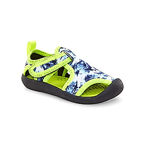 OshKosh B'Gosh Boy's Aquatic Water Shoe, Charcoal/Neon, 7 Toddler