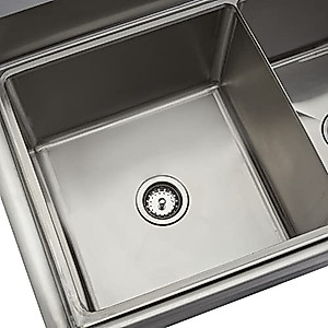 ROCKPOINT 2 Compartment Stainless Steel Commercial Kitchen Prep & Utility Sink, Silver 41"Wx23.3"Dx41.9"H