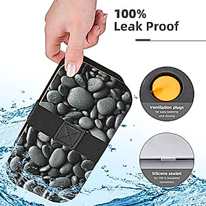 KOOLR Many Black Pebbles Print Bento Box Adult Lunch Box With 2 Compartments Stackable For Work Picnic Leak Proof Bento Box