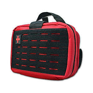 Lightning X Rip-Away Officer's Patrol Tactical Gunshot & Trauma IFAK Kit w/Headrest Mount - RED