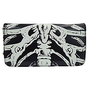 Lost Queen Gothic Skeleton Ribcage Glow in the Dark Zip Around Wallet