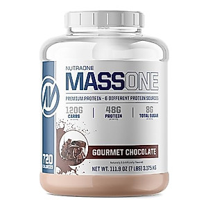 Massone Mass Gainer Protein Powder by NutraOne – Gain Weight Protein Meal Replacement (Gourmet Chocolate - 7 lbs.)