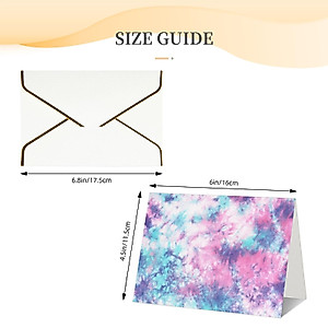 PAILON Tie dye Thank You Cards With Envelopes, Blank Greeting Note Cards With Envelopes Blank Inside, Funny Birthday Cards For Women Men, Thank You Card For Wedding Business,Graduation