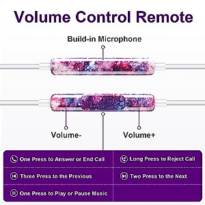 Coolden Wired Earbuds for iPhone with Microphone & Volume Control, HiFi Stereo in-Ear Earphones, Crystal Clear Audio Colorful Headphone Compatible with iPhone 12 Pro Max/12/11/X/XR/XS/8/7/iPad,Purple