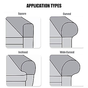 BAGASI Couch Arm Covers, Sofa Armrest Protectors Anti-Slip Couch Arm Rest Cover Stretch Fabric Armchair for Chair Sofa Couches Recliner, Set of 2,Light Gray