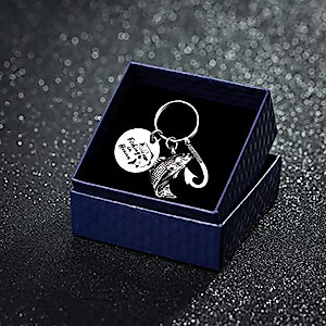 Fishing in Heaven Cremation Urn Keychain Fish Memory Key Tag -Fish Urn Memorial Keychain-Ashes Keychain Cremation Jewelry (Silver)