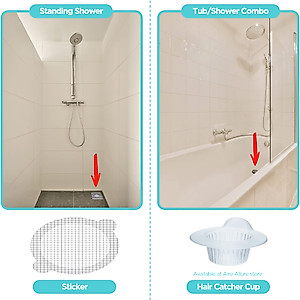 Aire Allure, 25 Pack, Disposable Shower Drain Hair Catcher Mesh Stickers
