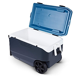 IGLOO Outdoor Maxcold Latitude 90 Cool Box, Gris foncé/Bleu, 85 Liter