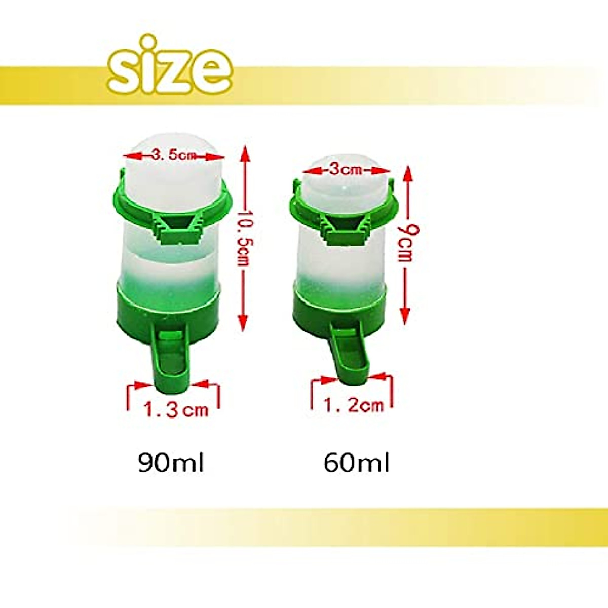 4Pcs Automatic Bird Feeders, Bird Water Dispenser for Cage, Bird Water Feeder Bottles Bird Drinker Container Hanging Seed Food Dispenser Water Clip for Parrots Budgie, Cockatiel, Lovebirds Finch