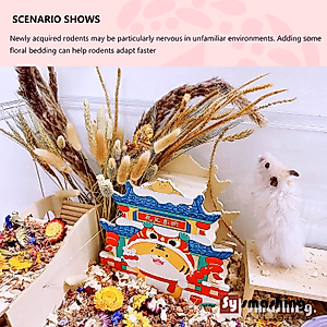 Sysmashing Hamster Bedding, Natural Hamster Bedding, Flowers and Cereals, Enclosure Decoration for House cage Habitat, for Gerbils Mouse Rat Lemming Degus Guinea Pig,Small Animal Bedding Pets